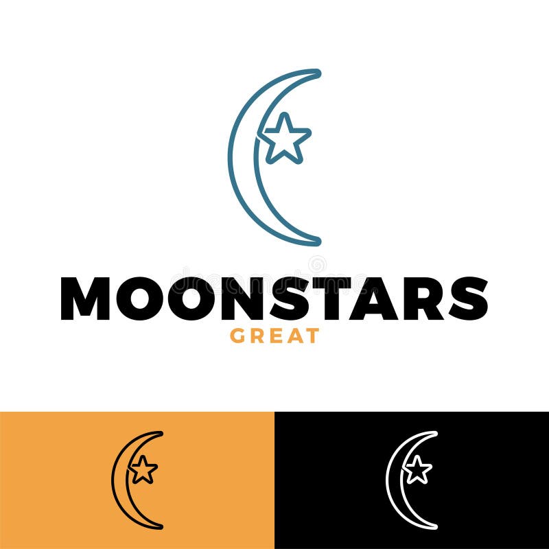 Moon and Stars Icon Logo Design Template Stock Vector - Illustration of ...