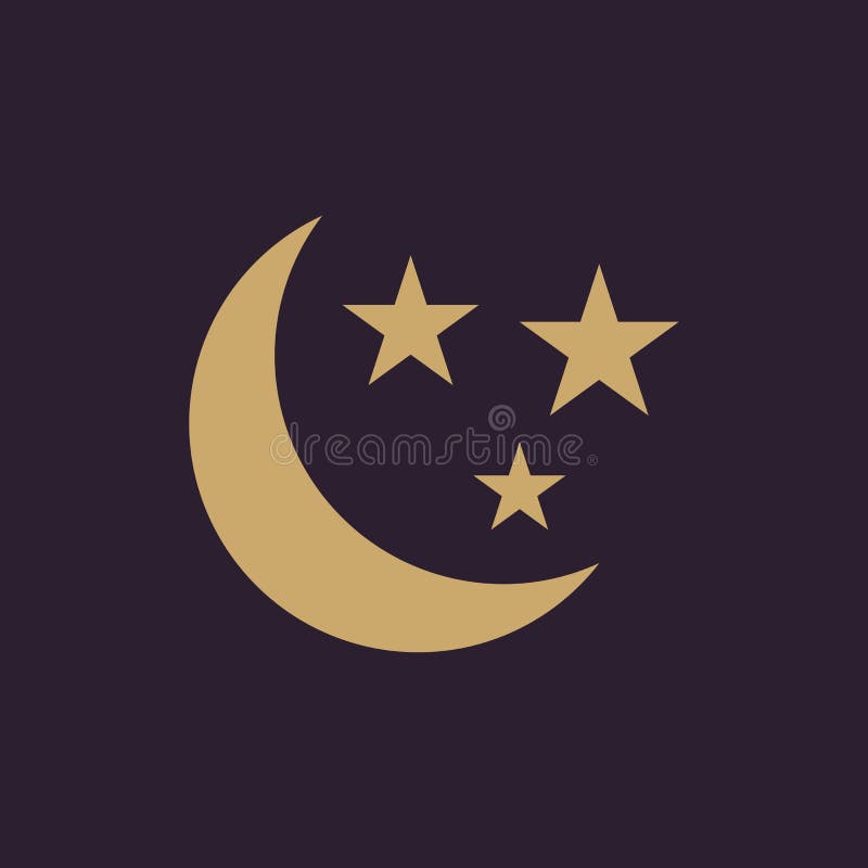 The Moon and Stars Icon. Night, Sleep Symbol Stock Vector ...