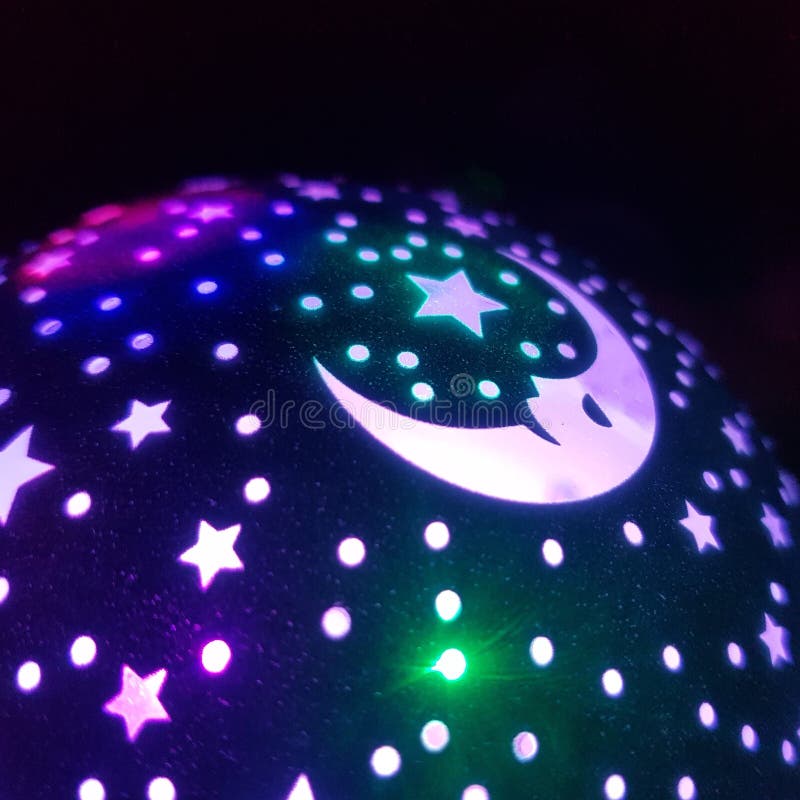 Moon and stars night light stock image. Image of design - 261921699