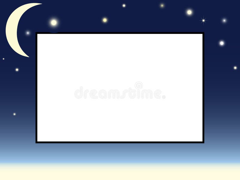 Moon and Stars Picture Frame Stock Vector - Illustration of moon ...