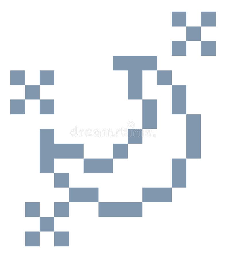 Moon and Stars Pixel 8 Bit Video Game Art Icon Stock Vector ...