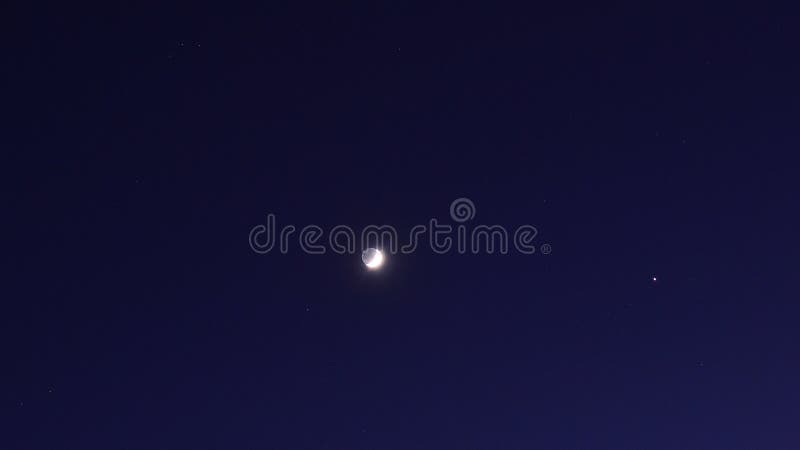 Moon and Stars in the Sky after Sunset Stock Photo - Image of sunset ...