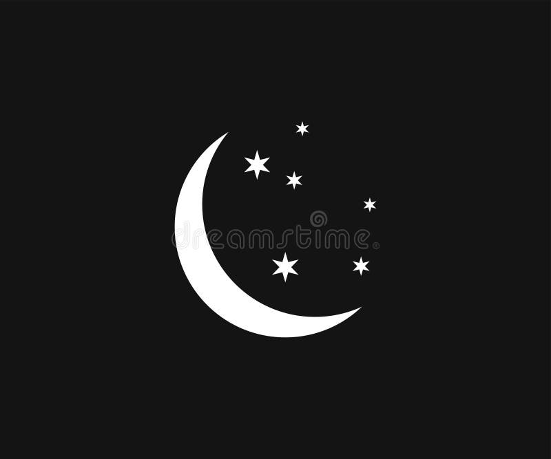 Moon and Stars Vector Icon stock vector. Illustration of clouds - 361396545