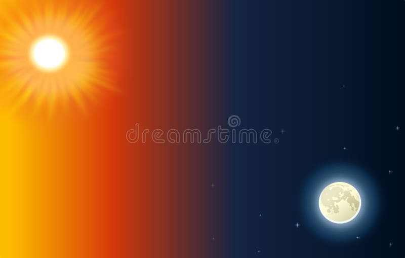 Moon and Sun Abstract Background Stock Illustration - Illustration of ...