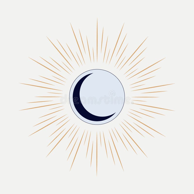 Moon, Sun and Crescent Vector Illustration. Stock Vector - Illustration ... Moon, Sun and Crescent Vector Illustration. Stock Vector - Illustration ...