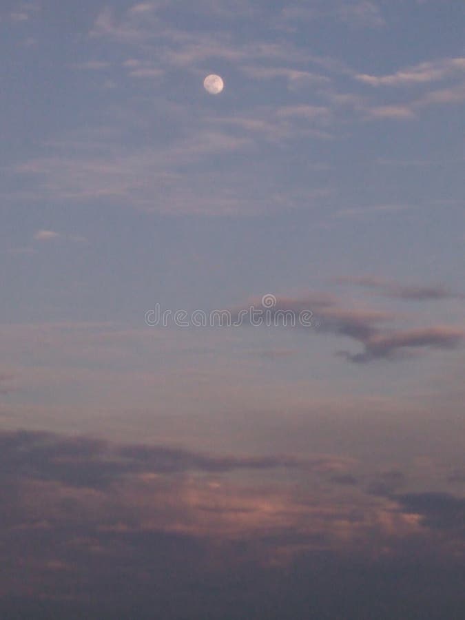 Moon in the Sun Setting Sky Stock Image - Image of setting, moon: 153655771