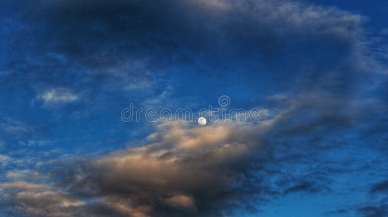 The Moon in a Sunny Afternoon. Stock Image - Image of moon, sunrise ...