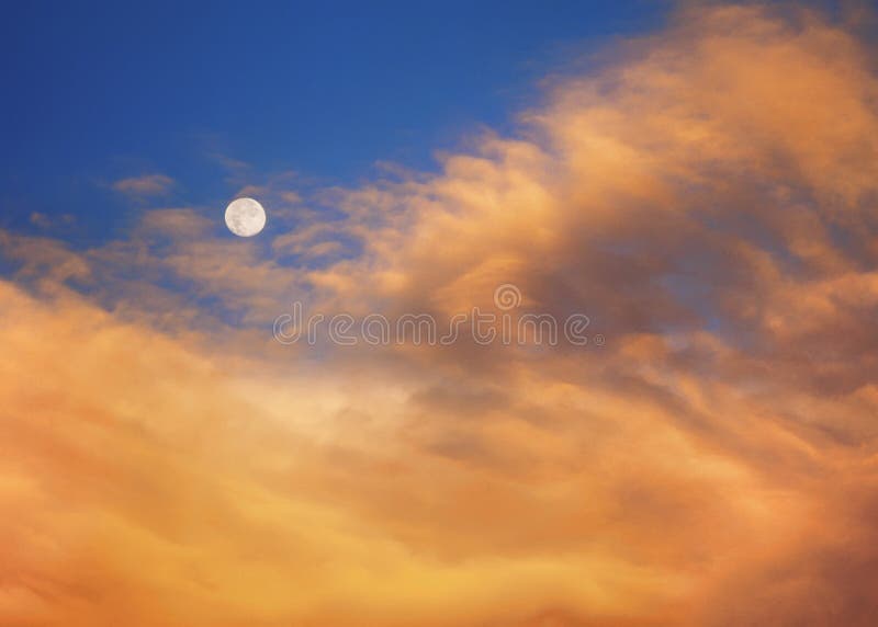 Moon at Sunrise a stock image. Image of deep, romantic - 2702319