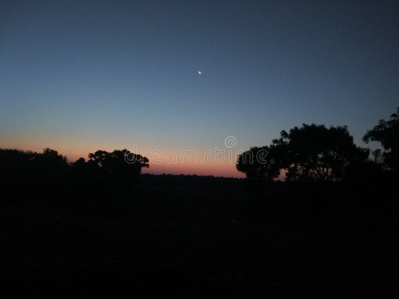 Moon and sunrise stock photo. Image of sunrise, moon - 93817410