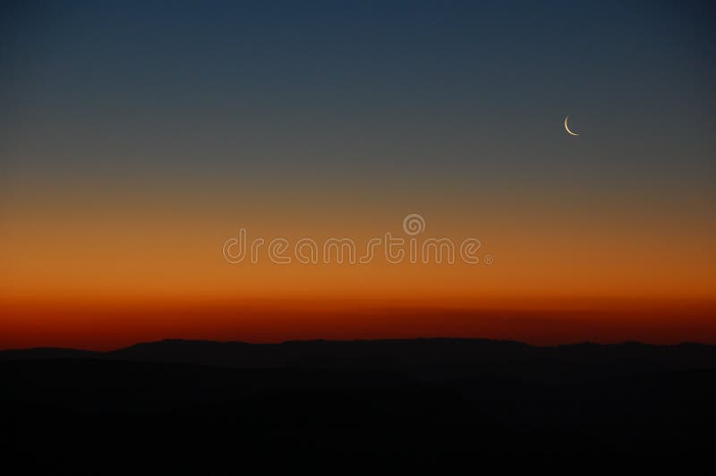 Moon Sunset stock image. Image of orange, blue, setting - 23363137