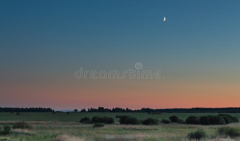 Moon Sunset stock photo. Image of nightfall, evening - 69040288