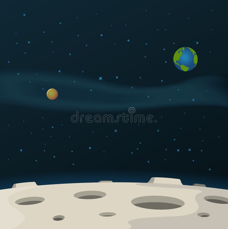 Exploration Of The Moon Surface Clipart