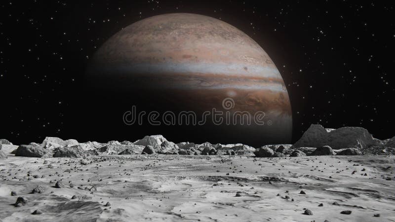 Moon Surface and a Big Planet Background Stock Photo - Image of nature ...