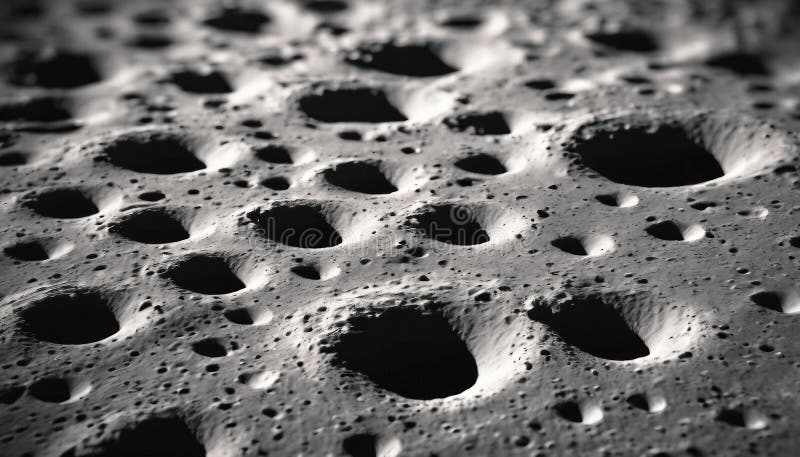 Fantastic Lunar Surface and Blue Earth Planet at Night in Deep Space ...