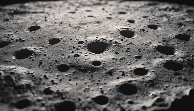 Fantastic Lunar Surface and Blue Earth Planet at Night in Deep Space ...