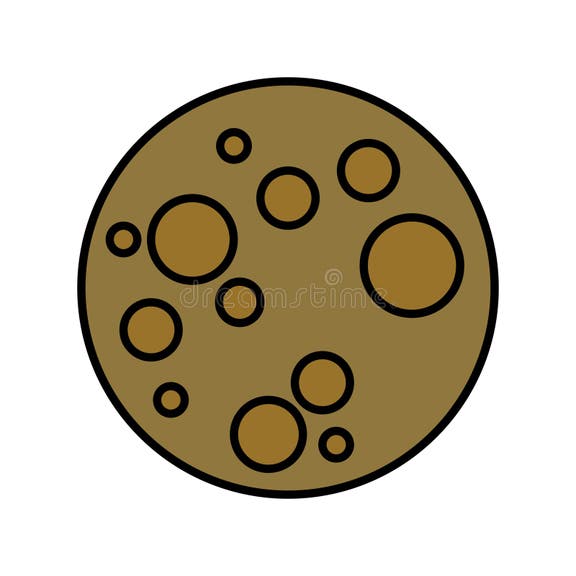 Moon Surface with Craters Icon Design Vector Illustration Stock Vector ...