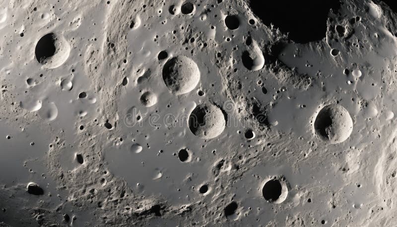 Moon Surface. Craters on the Lunar Soil Stock Illustration ...