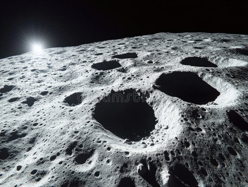 Moon Surface View stock image. Image of moon, crater - 375497357
