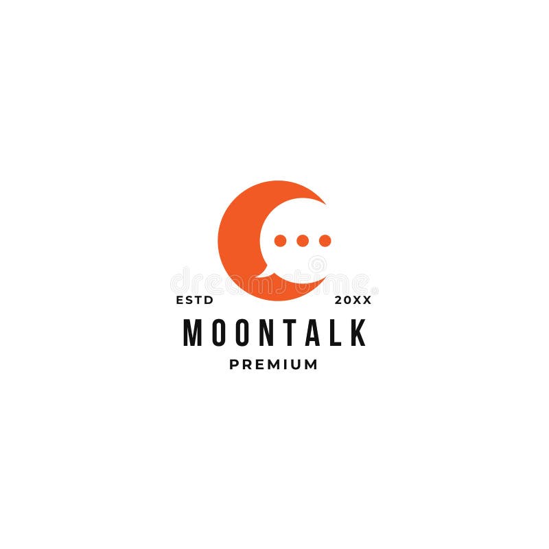 Moon Talk Logo with Bubble Chat and Triple Dots To Symbolize Discussion ...