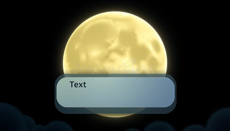 Moon and Text Box Graphic, Lunar Theme and Message Template Design ...