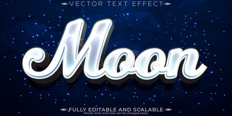 Moon Text Effect, Editable Nihgt and Ligth Text Style Stock Vector ...