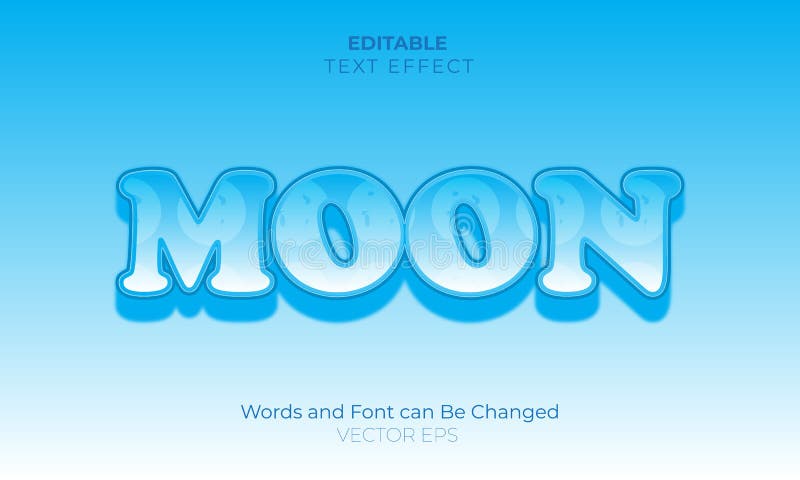 Moon Text Effect Vector Editable Stock Vector - Illustration of font ...