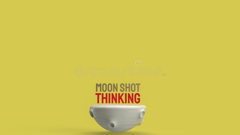 The Moon and Text Moon Shot Thinking for Business Content 3d Rendering ...