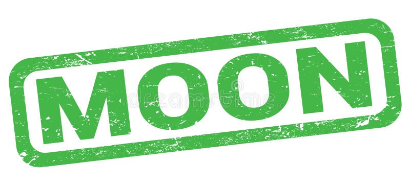 MOON Text Written on Green Rectangle Stamp Stock Illustration ...