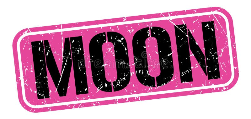 MOON Text Written on Pink-black Stamp Sign Stock Illustration ...