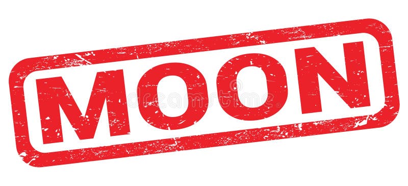 MOON Text Written on Red Rectangle Stamp Stock Illustration ...