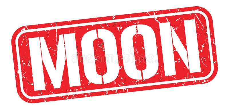 MOON Text Written on Red Stamp Sign Stock Illustration - Illustration ...