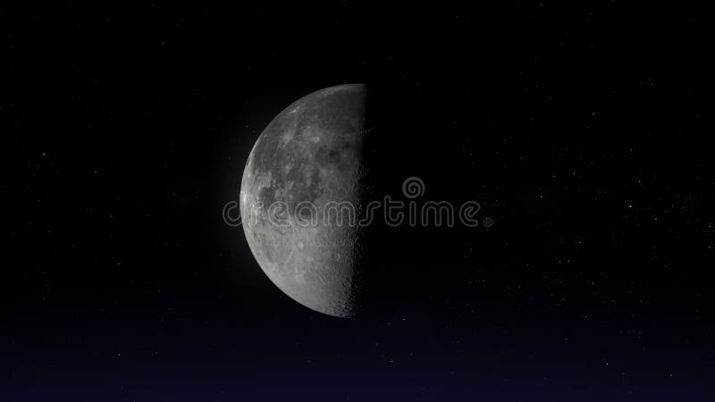 The Moon in Third Quarter Phase. Stock Illustration - Illustration of ...