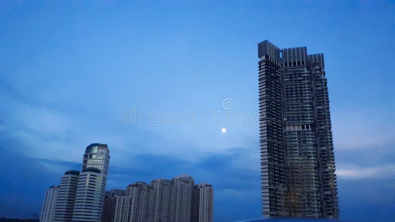 Moon and tower stock photo. Image of landscape, tower - 134442806