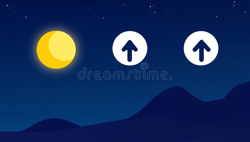 Moon with Upward Arrows, Conceptual Image for Growth, Progress, and ...