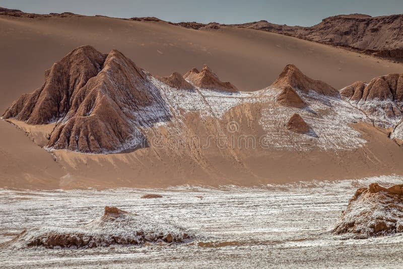 Moon Valley Dramatic Landscape at Sunset, Atacama Desert, Chile Stock ...