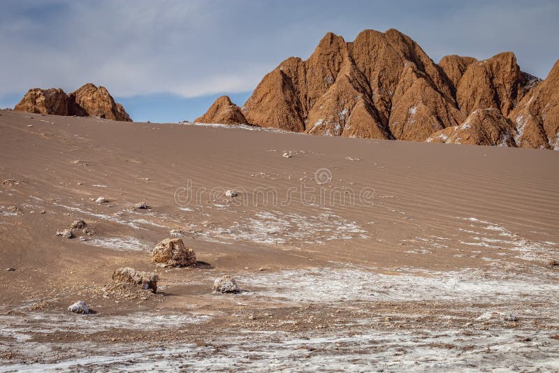 Moon Valley Dramatic Landscape at Sunset, Atacama Desert, Chile Stock ...