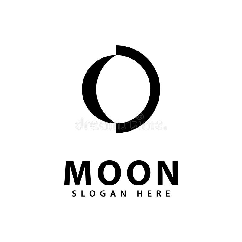 Moon Vector Logo. Icon Silhouette Design Template Stock Vector ...