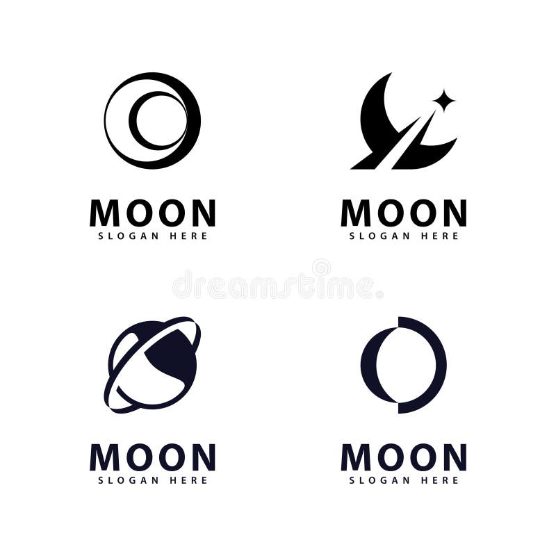 Moon Vector Logo. Icon Silhouette Design Template Stock Vector ...