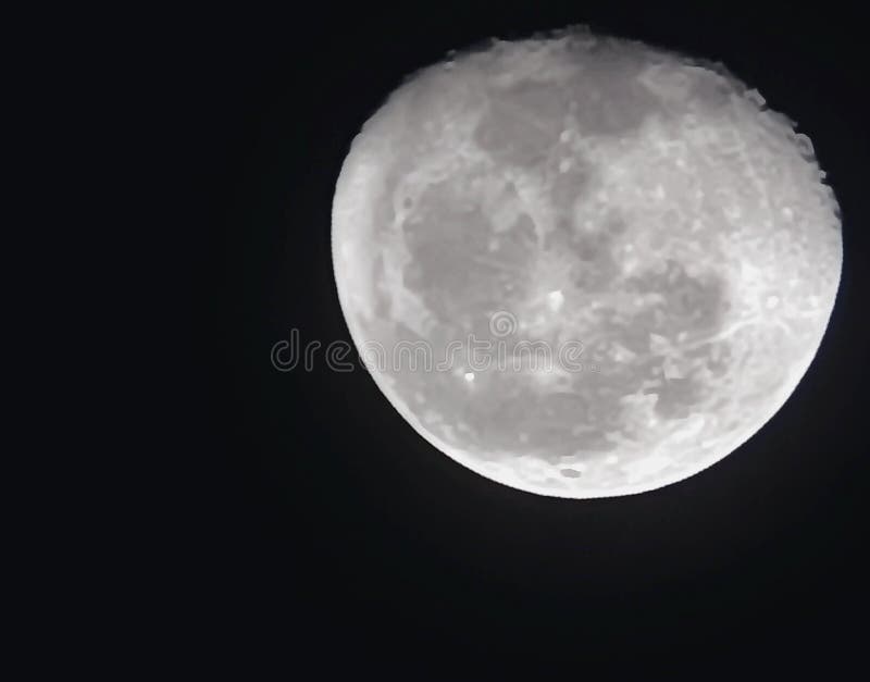 The Moon is Very Clearly Visible at Night Stock Image - Image of ...