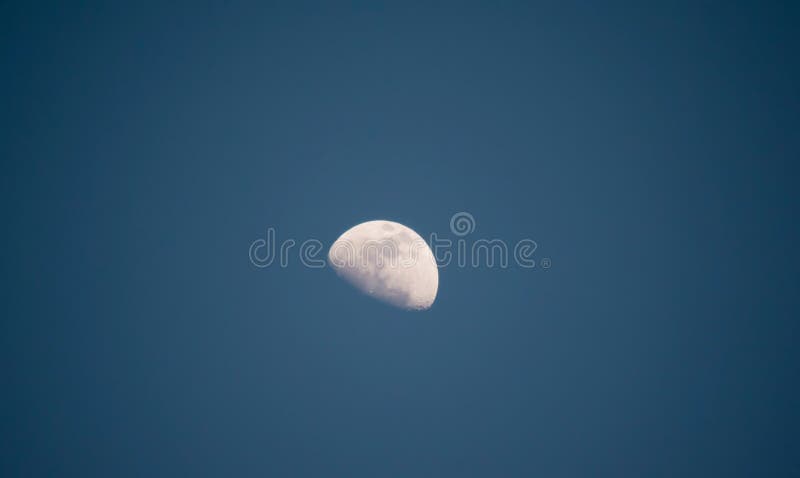 Moon View with Blue Sky in Evening Time Stock Image - Image of ...