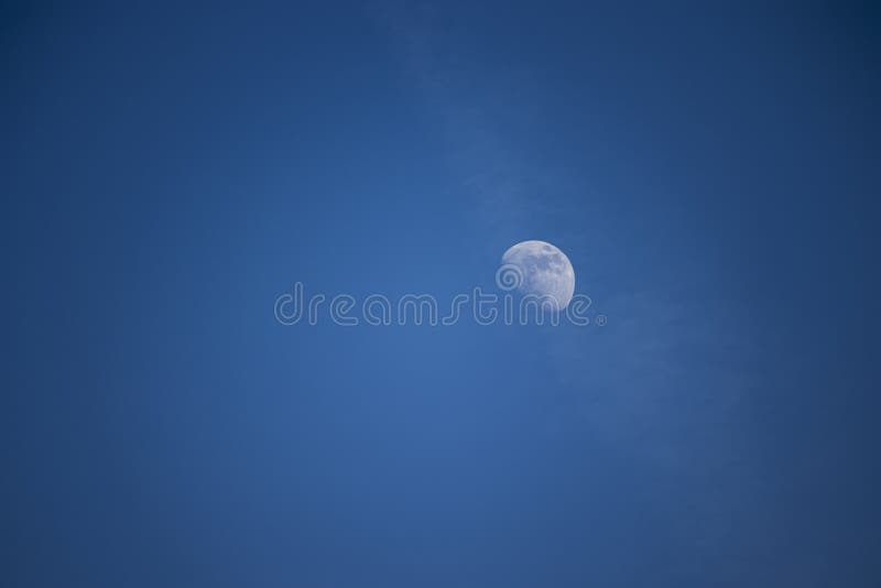 The Moon Visible in the Daytime Sky. Stock Photo - Image of nasparagus ...