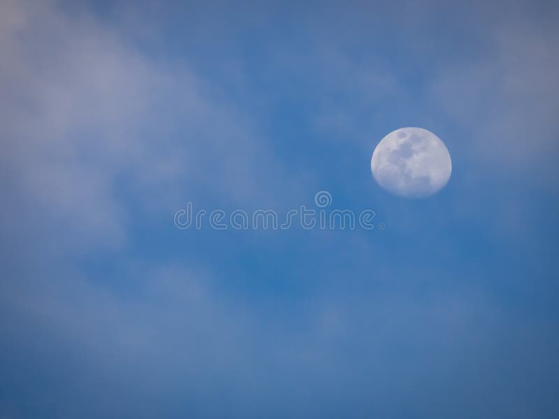 Moon Visible on the Evening Sky Stock Image - Image of astronomic ...