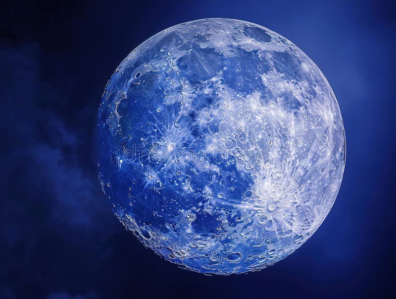Moon Visualization with Augmented Reality Transparent Moon in Studio Drawing in Blue Colors ...