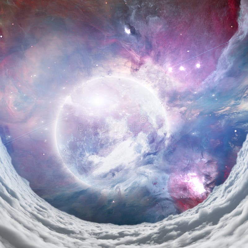 Moon in Vivid Space stock illustration. Illustration of mystic - 235203598
