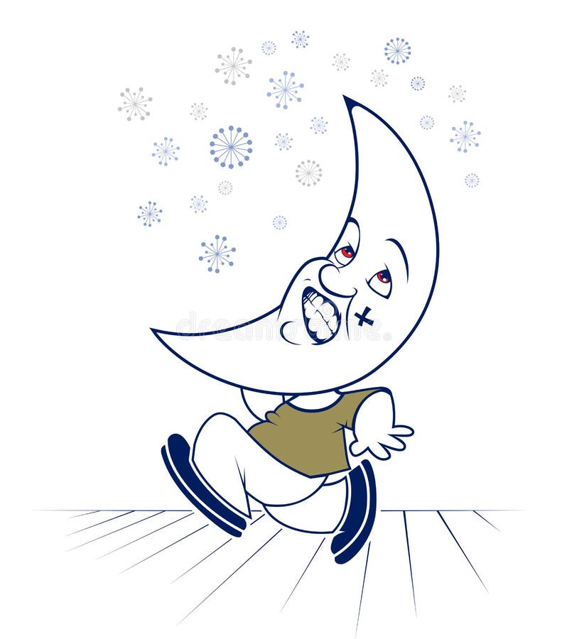Moon walk character stock illustration. Illustration of graphic - 22270089