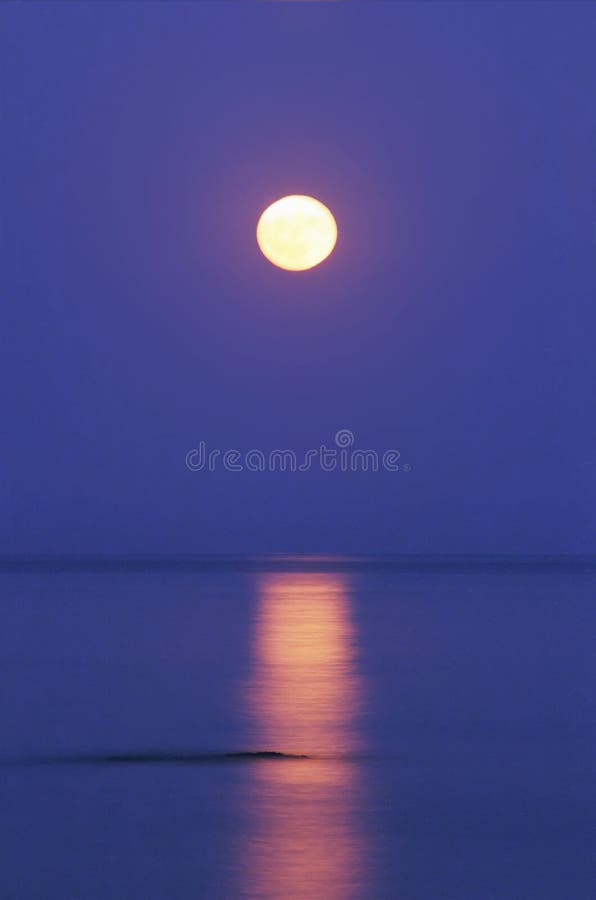 Moon on a water stock photo. Image of dramatic, horizon - 2765210