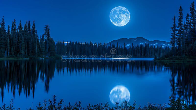 Moon on the Water: a Reflection of the Moon in Calm Water, Like a Gate ...