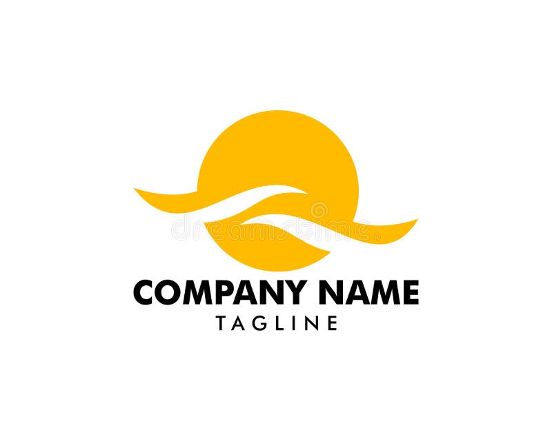 Moon and wave vector logo stock vector. Illustration of hotel - 153810093