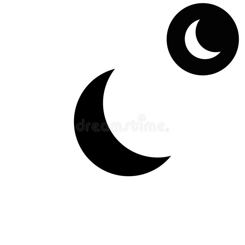 Moon - white vector icon stock vector. Illustration of white - 138474264