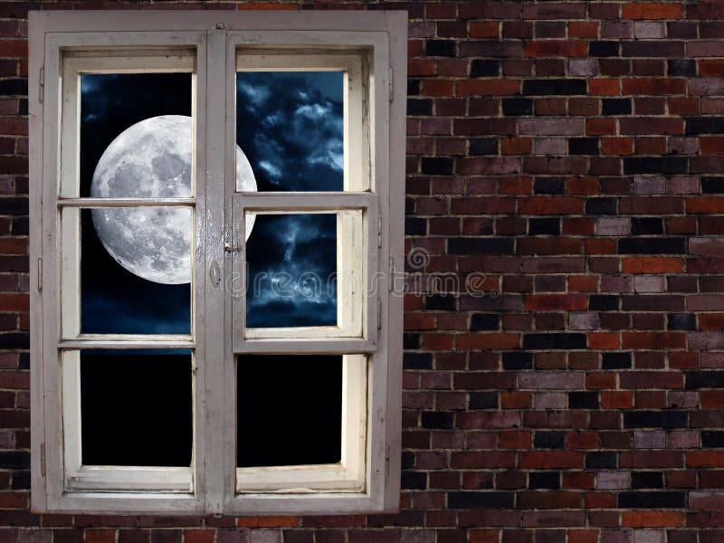 Moon in window stock photo. Image of outdoors, midnight - 18083638